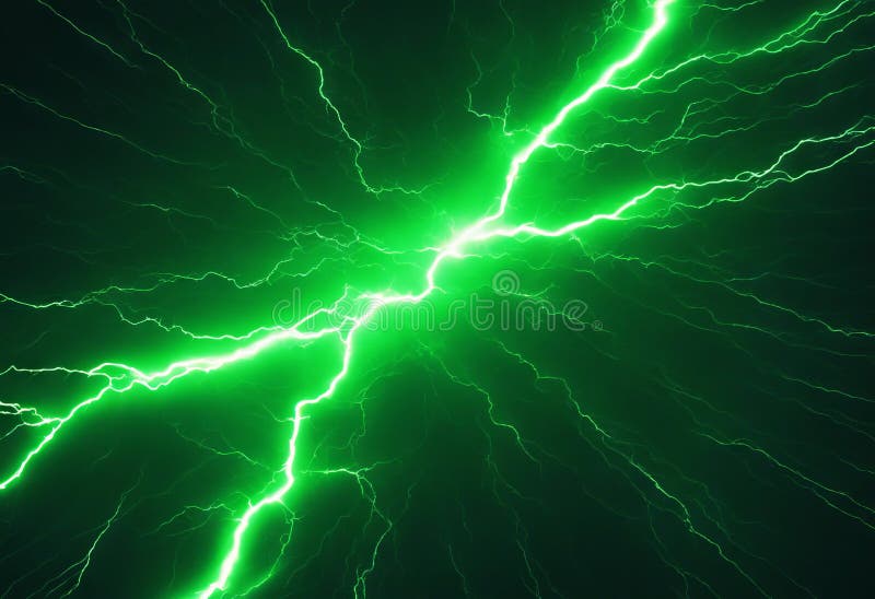 Generated Green Quantum Lightning Space High Energy Plasma Abstract ...