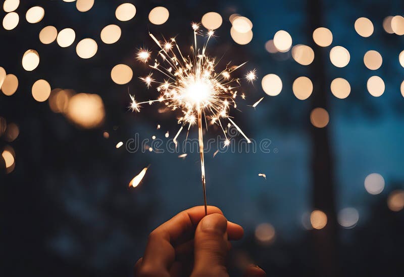 Hari Holding Season Fitr Hand Sparkler Festive Eid Raya Stock ...