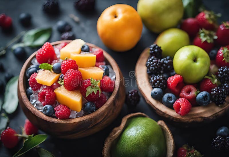 Ice Buah Fruit Es Campur Mixed Stock Illustration - Illustration of ...