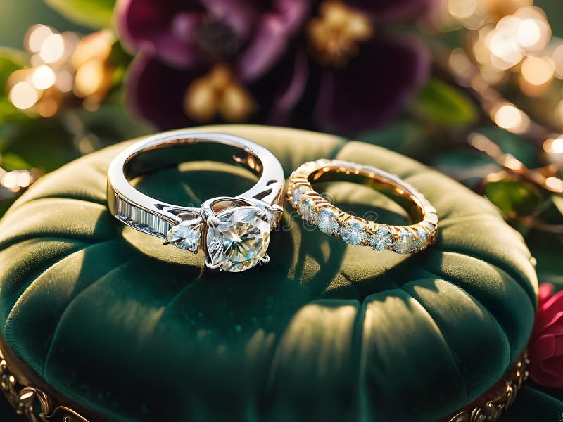 Engagement Diamond Ring Sparkling Promises. Image is Generated with the ...