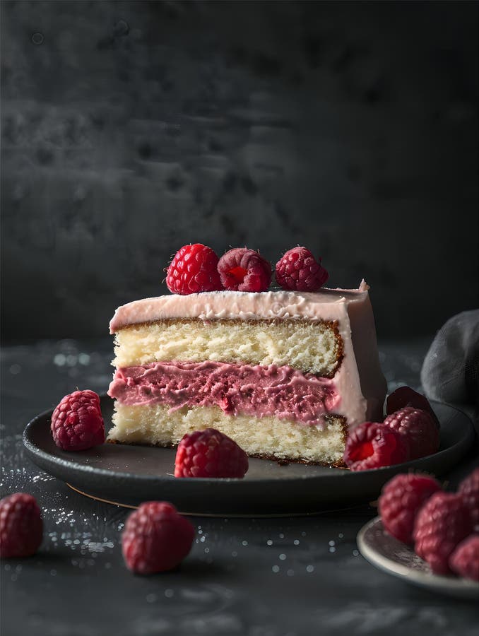 Raspberry Dream: a Decadent Layer Cake Stock Illustration ...