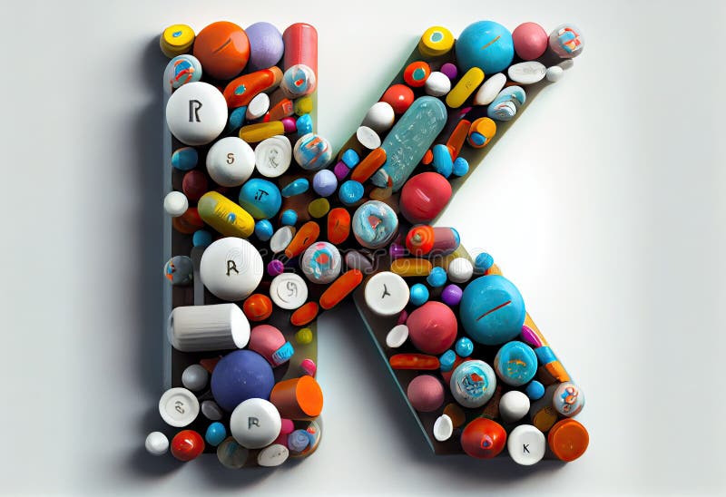 Letter K. Set of Alphabet of Medicine Pills, Capsules, Tablets a Stock ...