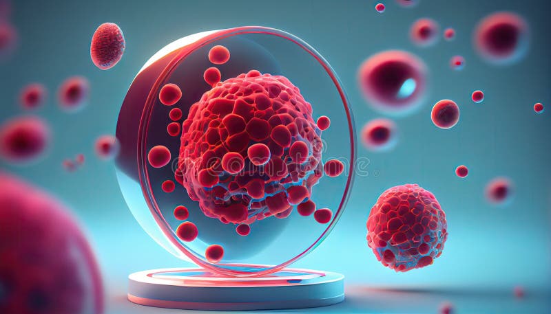 Microscope Red Human Cell Research Stem Cells 3d Illustration Mobile ...