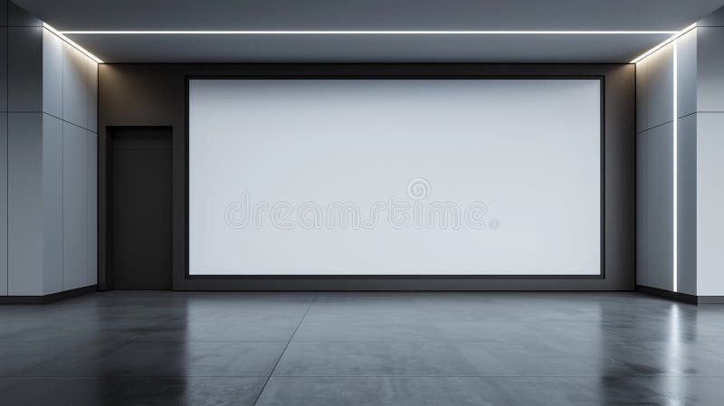 A Minimalist Media Wall with a Blank Screen LCD, Featuring a Clean ...