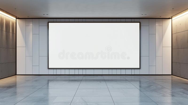 A Minimalist Media Wall with a Blank Screen LCD, Featuring a Clean ...