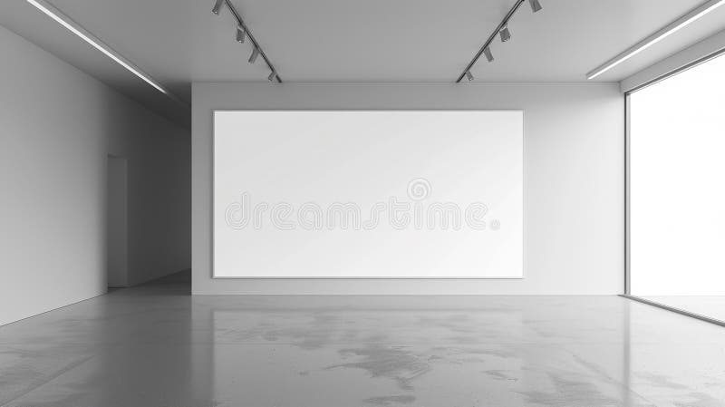 A Minimalist Media Wall with a Blank Screen LCD, Featuring a Clean ...