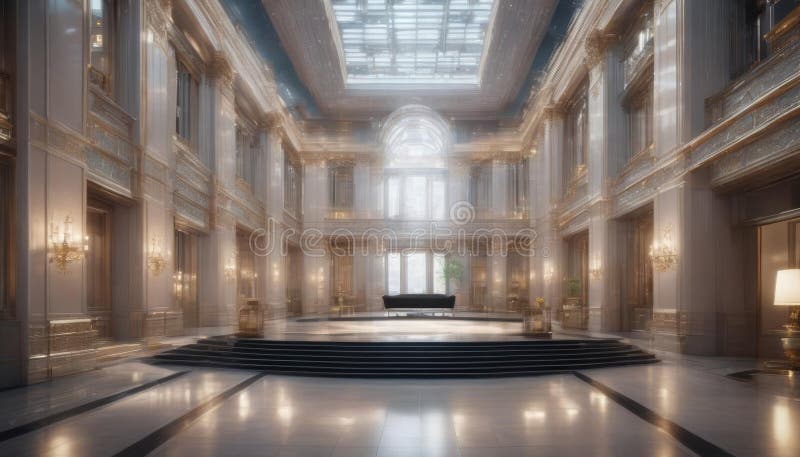 Modern Three Dimensional Visualization White Business Bright Mall ...