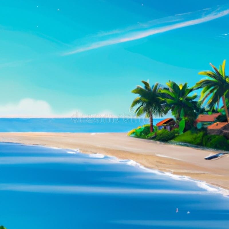 Nice Weather, Sun, Sea, Beach Stock Illustration - Illustration of ...