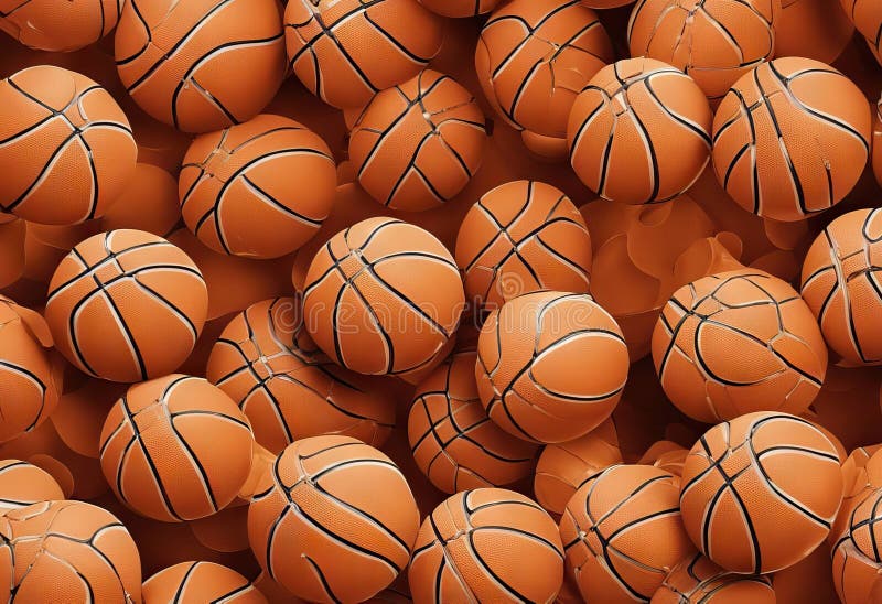 Orange Basketball Ball Seamless Dotted Pattern Vector Background Stock ...