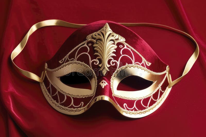 A Phantom of the Opera Mask Against a Rich, Velvet Red Background ...