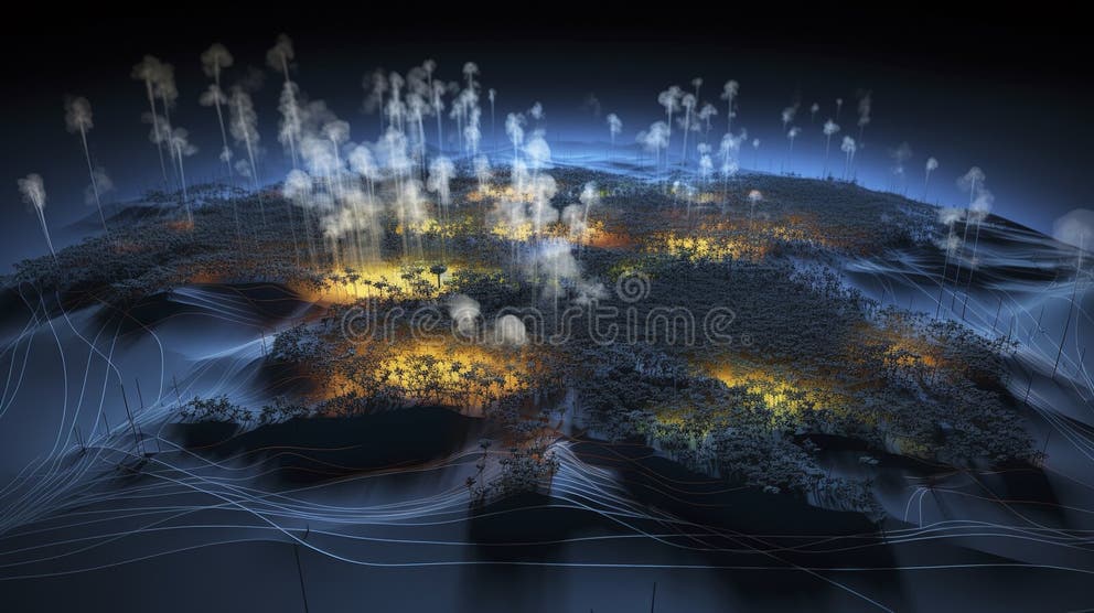 A Photo of AI - Driven Climate Modeling Stock Illustration ...