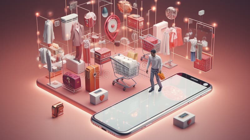 A Photo of AI - Powered E - Commerce Recommendations Stock Illustration - Illustration of ...