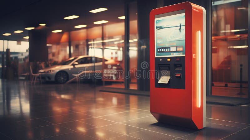 A Photo of a Car Rental Self - Service Kiosk Stock Illustration ...
