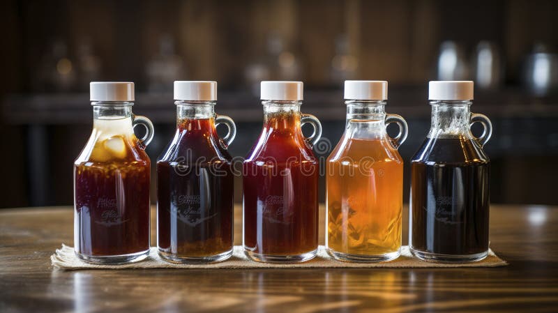 A Photo of a Coffee Shop Specialty Syrups Stock Illustration ...
