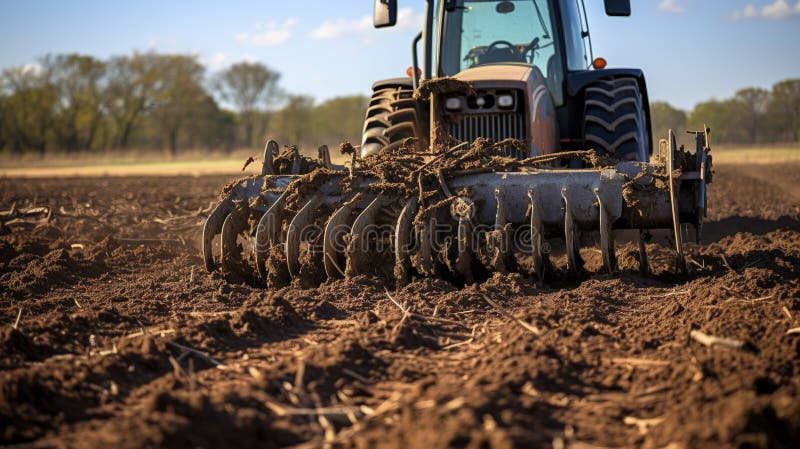 A Photo of a Disc Harrow Breaking Up Soil Stock Illustration ...