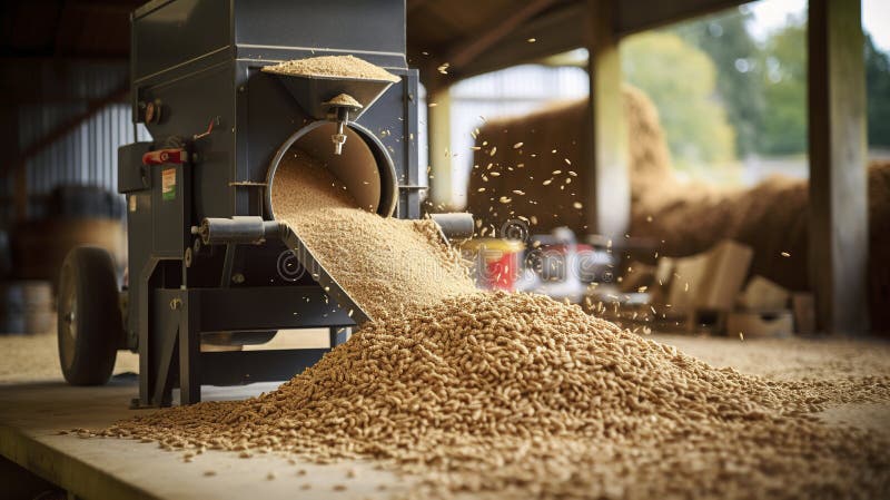 A Photo of a Feed Grinder Grinding Animal Feed Stock Illustration ...
