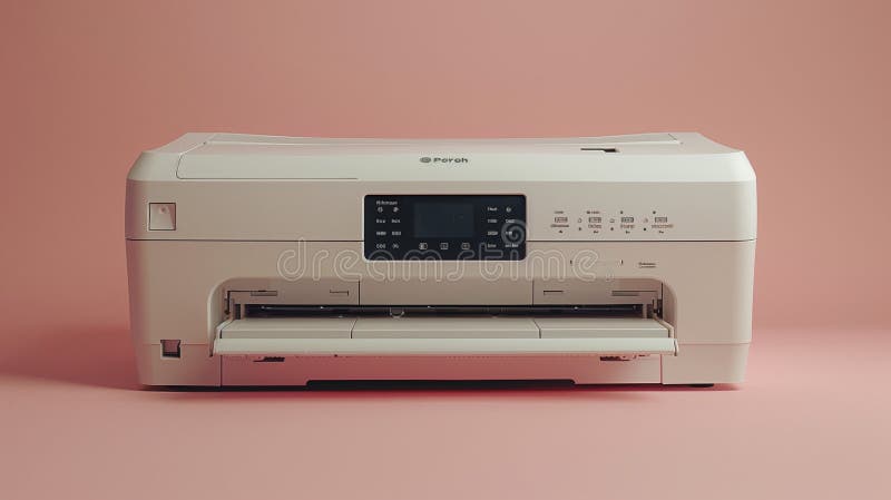 Modern White Printer with an Open Paper Tray Ready for Office Use ...