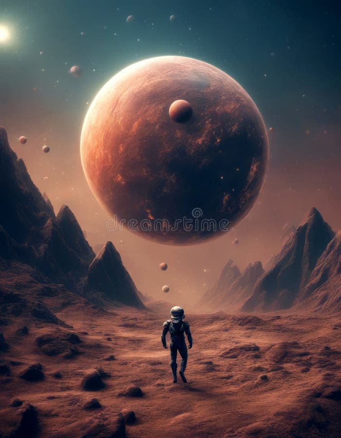 Planet Ai Futuristic Space Disk Generated Full Alien Night Satellite ...