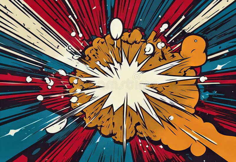 Pop Art Retro Comic. Lightning Blast Halftone Dots. Cartoon Vs. Retro ...