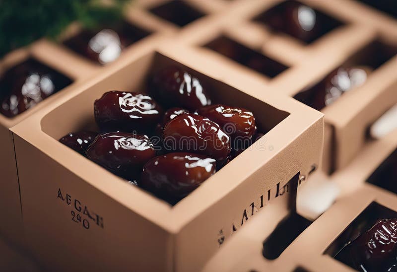 Premium Quality Stuffed Dates in a Box Stock Illustration ...