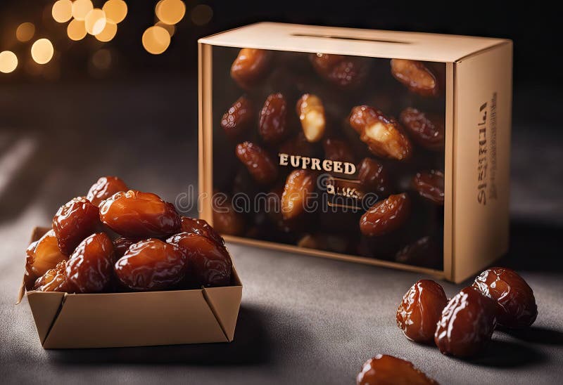 Premium Quality Stuffed Dates in a Box Stock Illustration ...