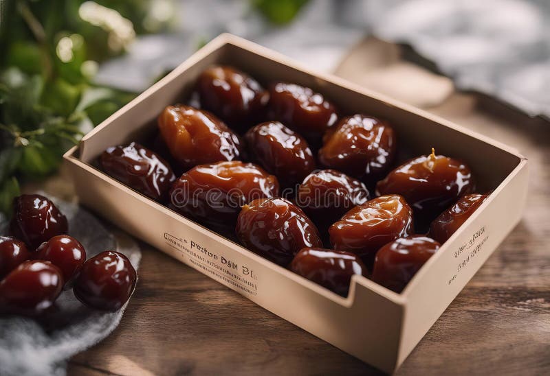 Premium Quality Stuffed Dates in a Box Stock Illustration ...