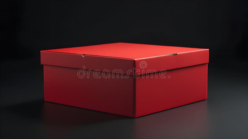 Red Box Mockup: Bold Elegance Against a Black Background Stock ...