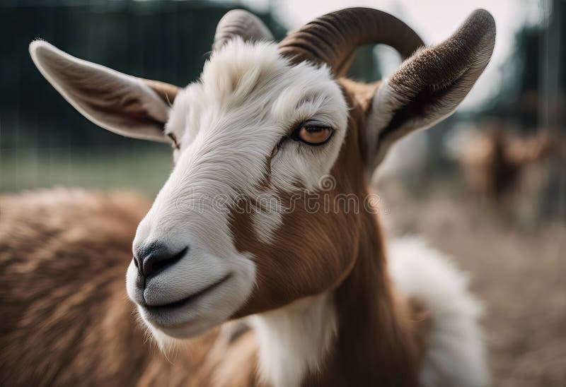 Relaxing Farmer S Light Pen Head Goat Close Brown Goat S Camera Facing ...