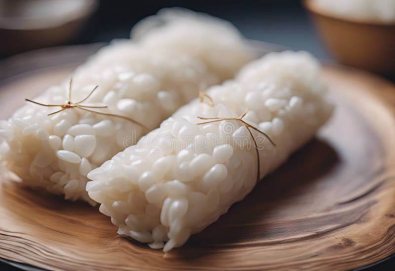 Rice Shape Sticky Wrapped Triangular Stock Illustration - Illustration ...