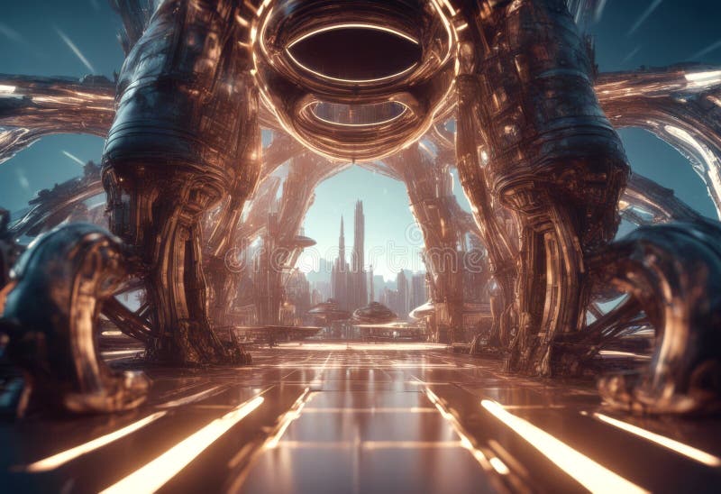 Sci Rendering 3d Strange Fantasy Futuristic Alien Structure Fi Abstract Background Future Light ...