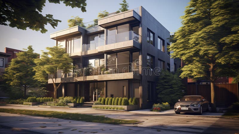 A Triplex Located in an Urban Setting with a Vibrant Neighborhood Stock ...