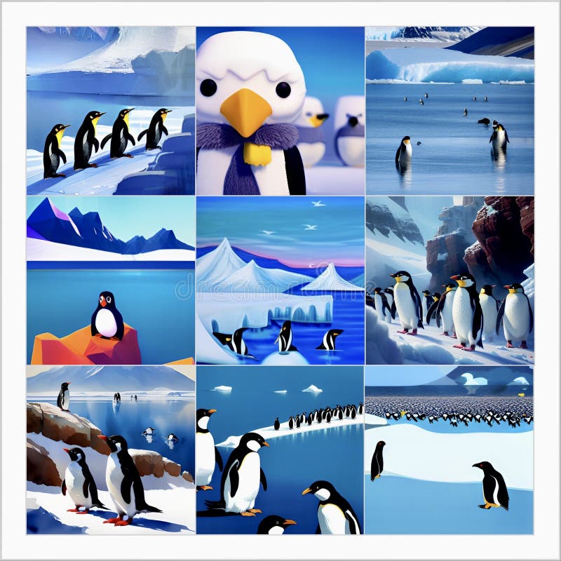 Variations on the Theme Penguins Stock Illustration - Illustration of ...