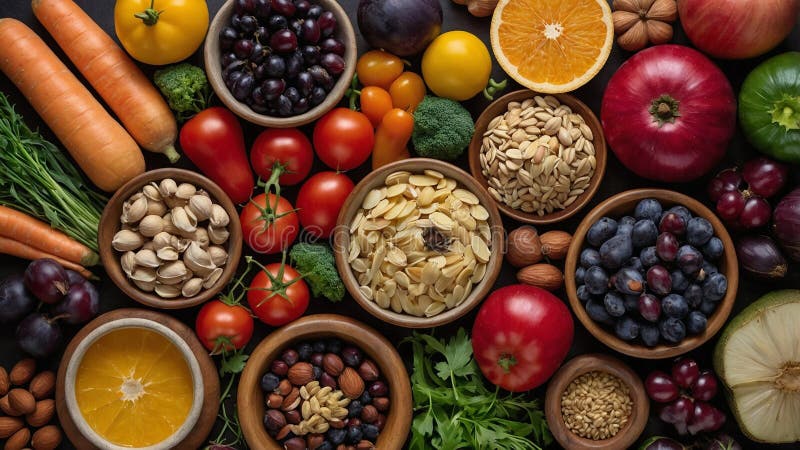 A Vibrant Array of Health-promoting Foods, Including Colorful ...