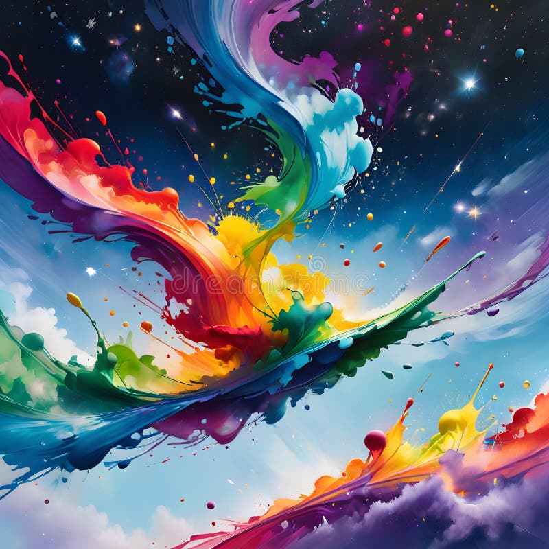 Abstract Pride Flag Cosmic Universe Splash Paint Explosion Stock Photo ...
