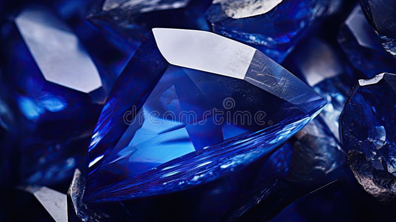 Intense Macro Photography of Reflective Blue Gemstone Stock ...