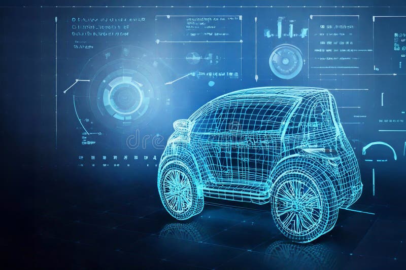 Image is Generated Using AI. Electric Car Concept Project Stock ...