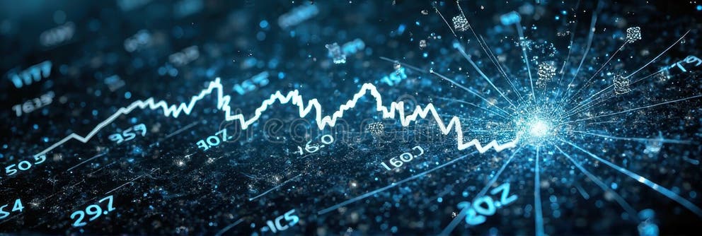 Futuristic Financial Data Visualization with Abstract Graph in Digital ...