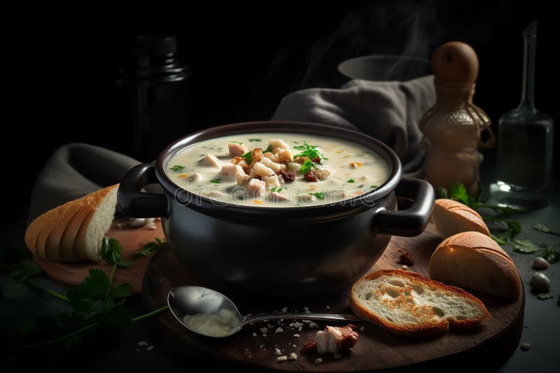 Chowder is a Light, Morning Dish. Breakfast. Ai Generative Stock Photo ...
