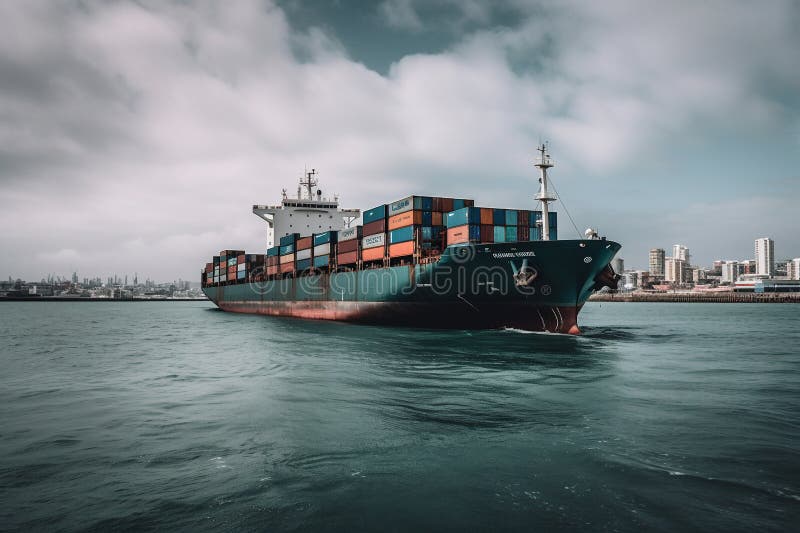 Logistic Import-export Background of a Container Cargo Ship in the ...