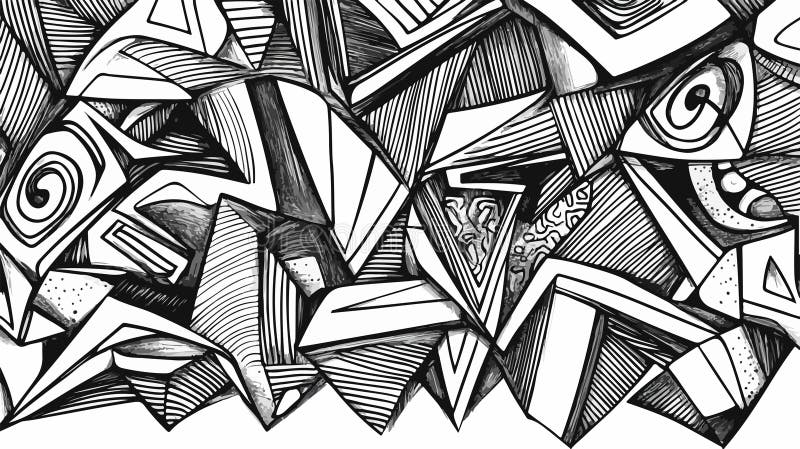 Abstract Geometric Doodle Background Vector Illustration Stock Vector ...