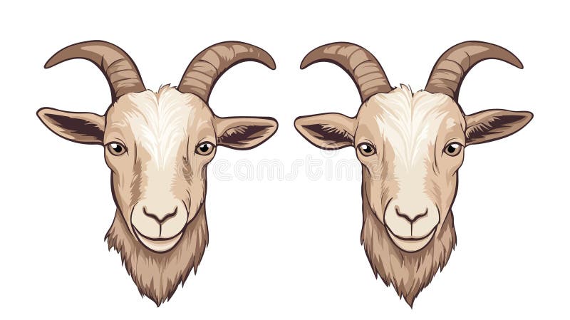 Adorable Goat Face Vector Illustration: Perfect for Graphic Designs and ...