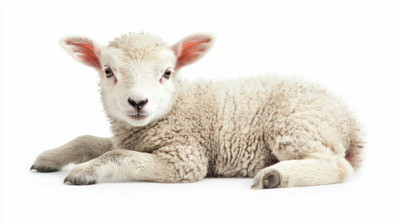 Adorable Small Lamb on White Background - Professional Photography ...