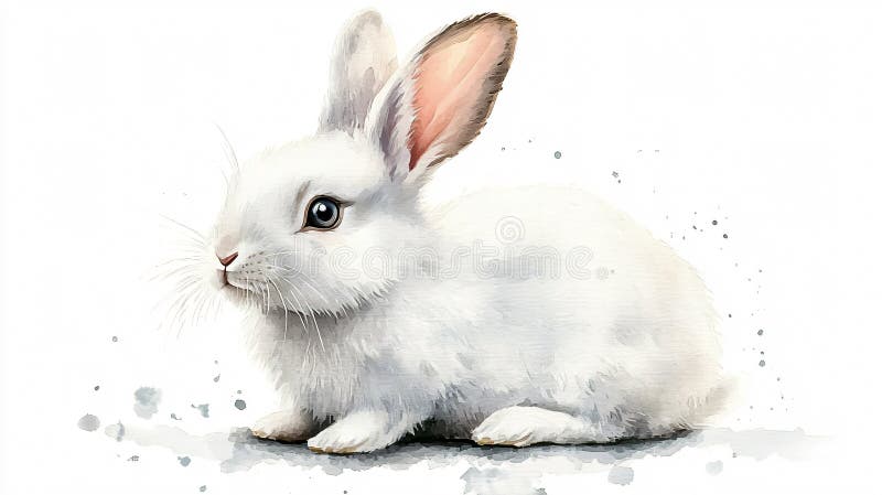 Adorable White Rabbit in Forest Habitat - Isolated Wildlife Photography ...