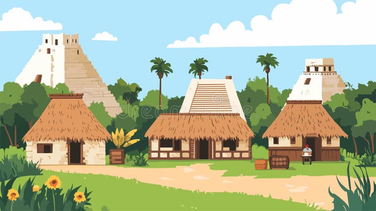 Ancient Mayan Village with Huts - Explore Maya Civilization through ...