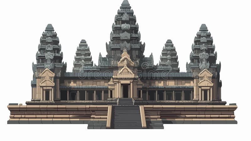 Angkor Wat Cartoon Vector Illustration Icon Vect Stock Vector ...