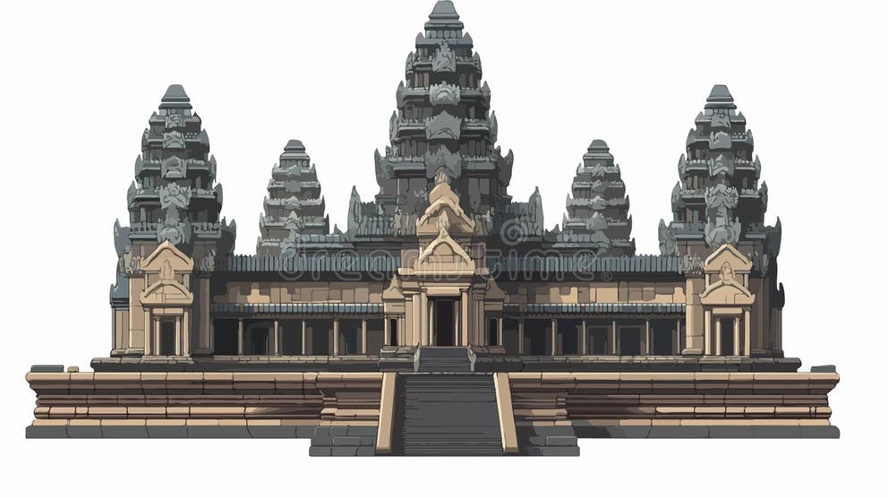 Angkor Wat Cartoon Vector Illustration Icon Vect Stock Vector ...