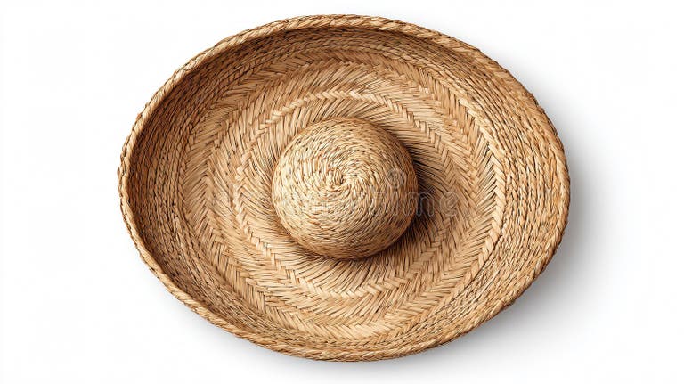Authentic Mexican Straw Sombrero Hat Top View for Design Projects Stock ...