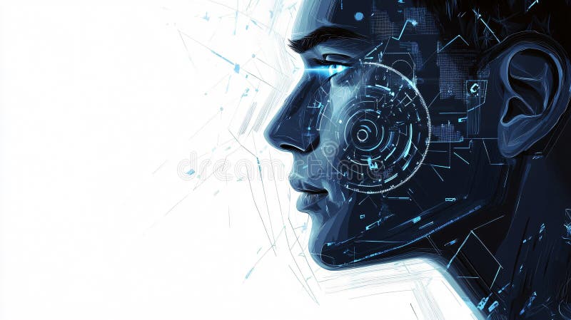 Biometric Scan Reading for Man - Advanced Security Illustration Stock ...