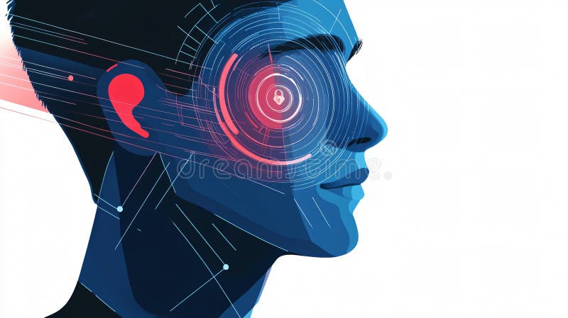 Biometric Scan Reading for Man - Advanced Security Illustration Stock ...