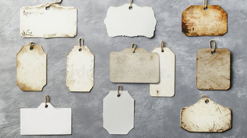 Blank Old Sticker and Price Tag Collection for Vintage Design Projects ...